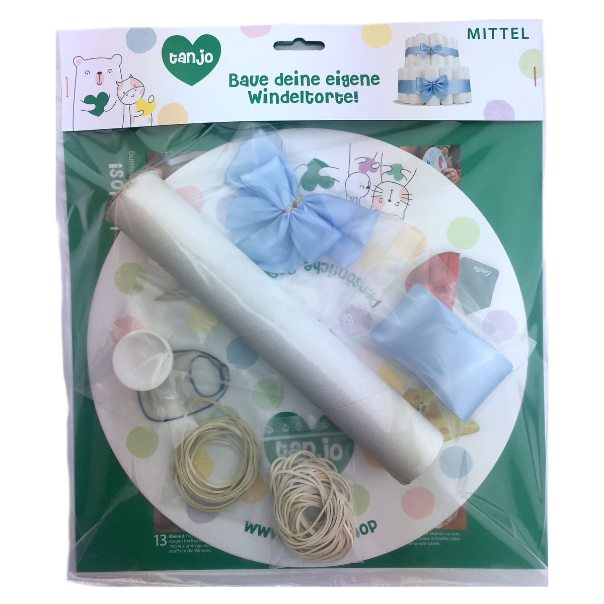 Bausatz mittlere Windeltorte basteln - blau – Tanjo Shop